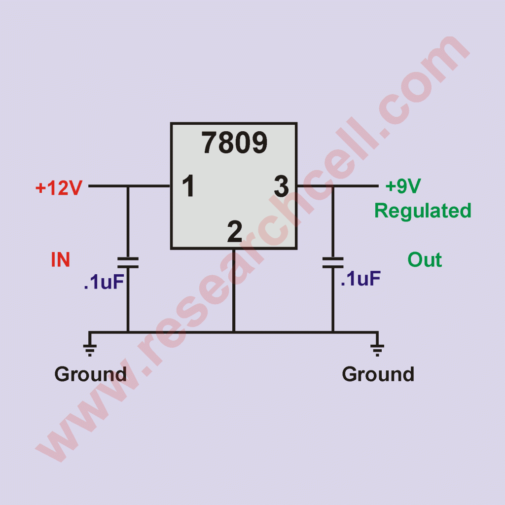 7809 Pin and Circuit Diagram
